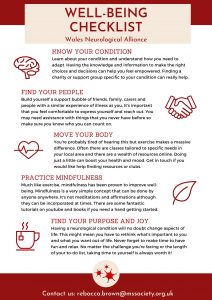 Well-being Checklist – Wales Neurological Alliance